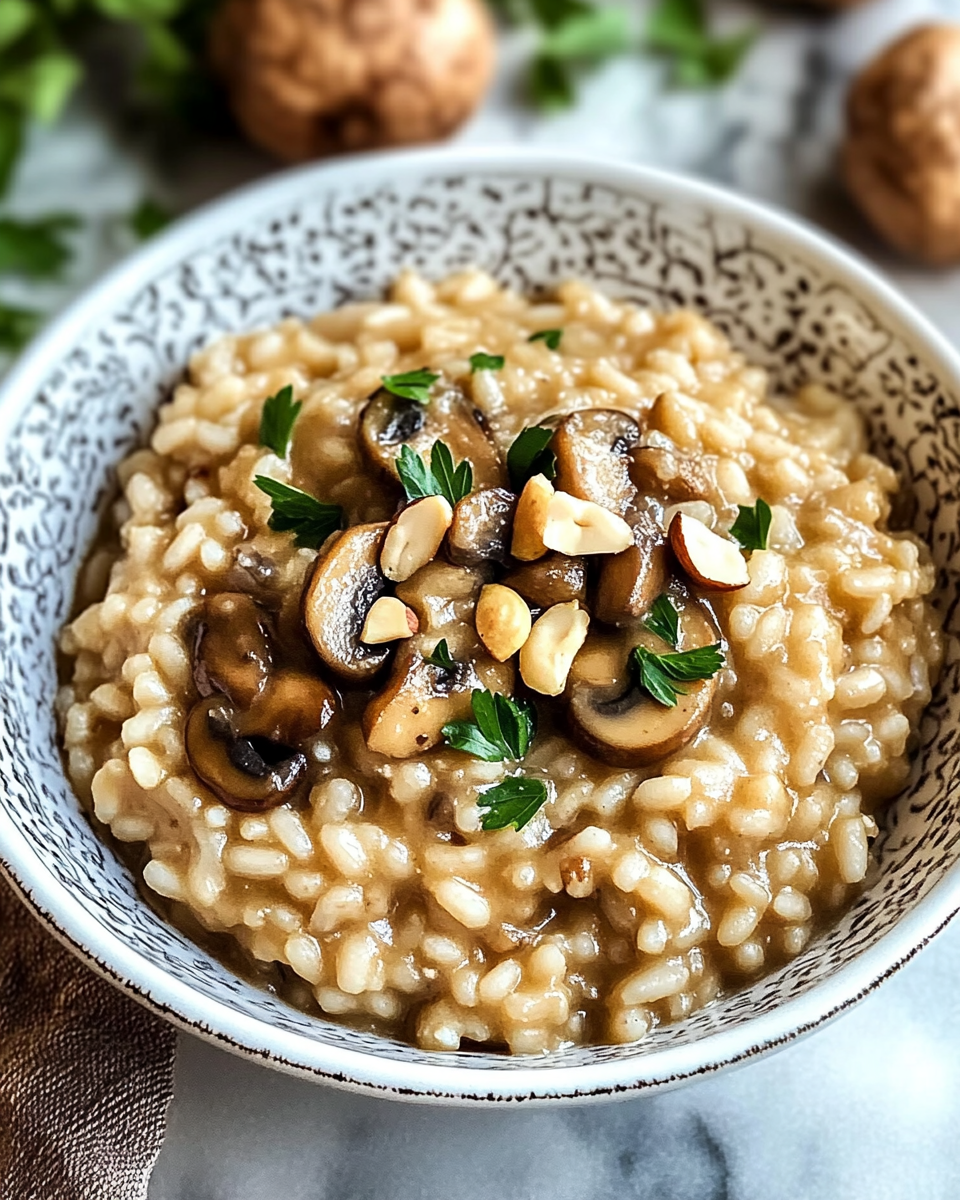 Mushroom Walnut Risotto