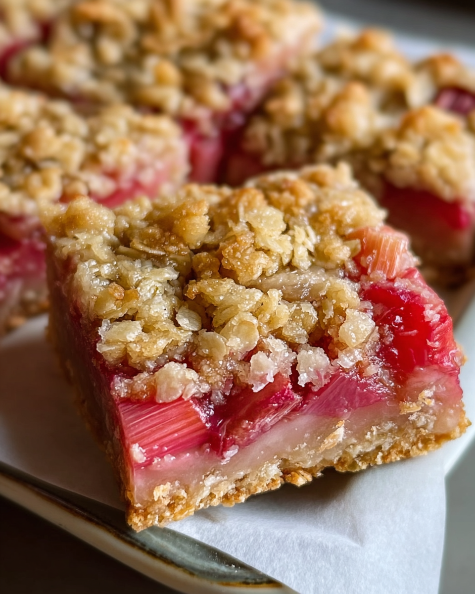 Oatmeal Rhubarb Bars