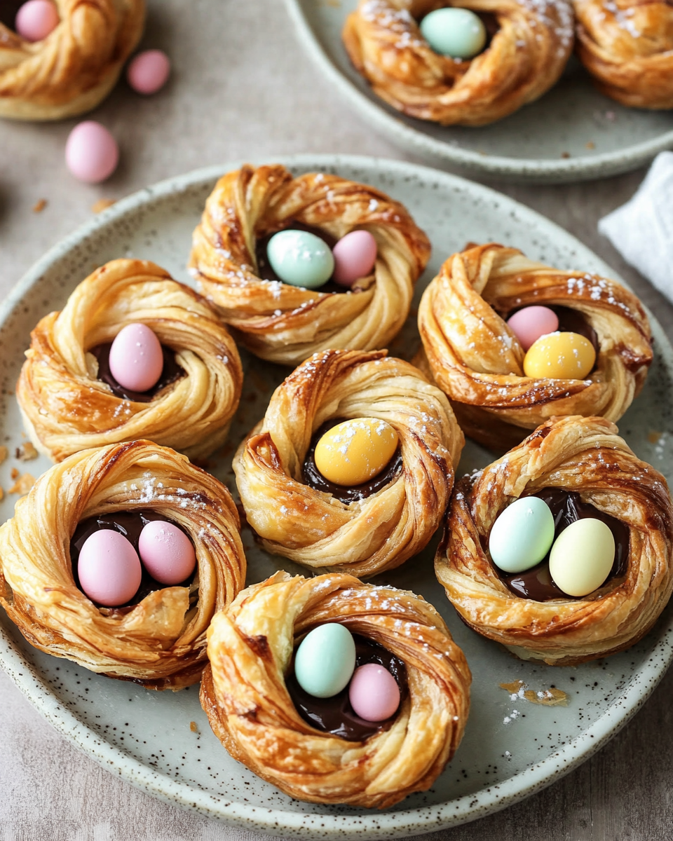 Vegan Puff Pastry Easter Nests