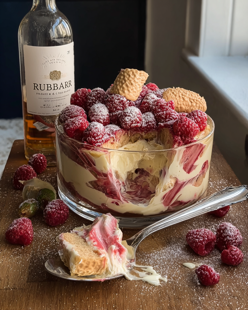 Rhubarb Custard Trifle