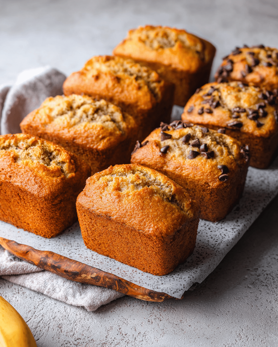 Mini Banana Bread Loaf Cakes