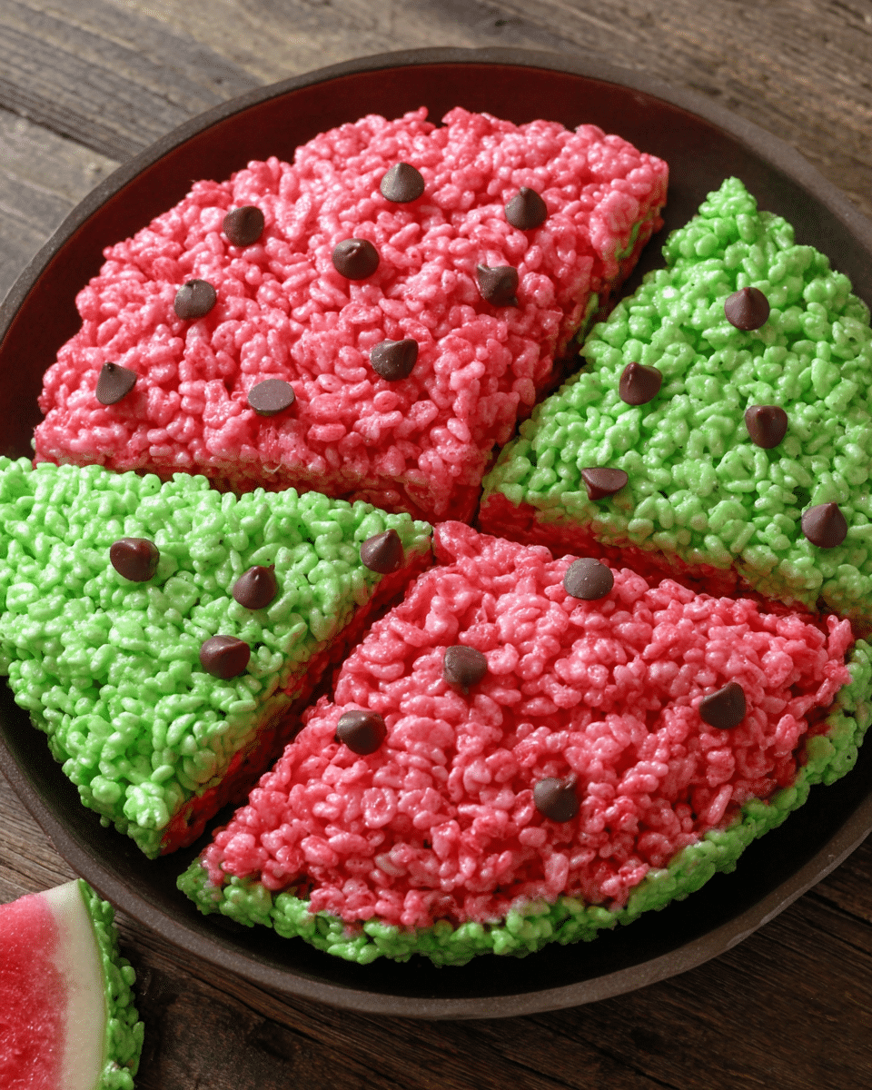 Watermelon Rice Krispie Treats