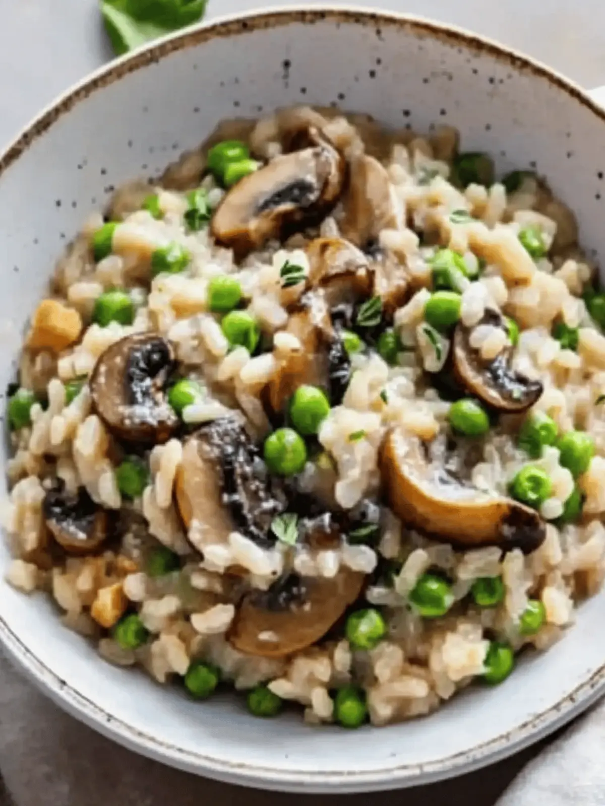 Delicious Creamy Mushroom and Pea Risotto in One Pan!