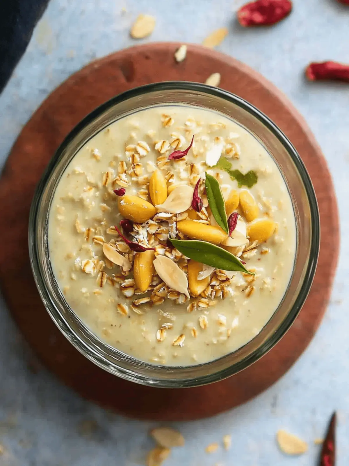 Delicious Indian Overnight Oats with Saffron and Cardamom