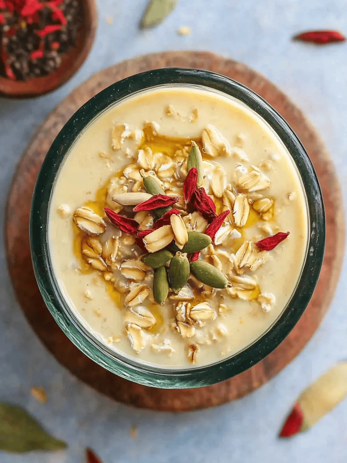 Delicious Indian Overnight Oats with Saffron and Cardamom