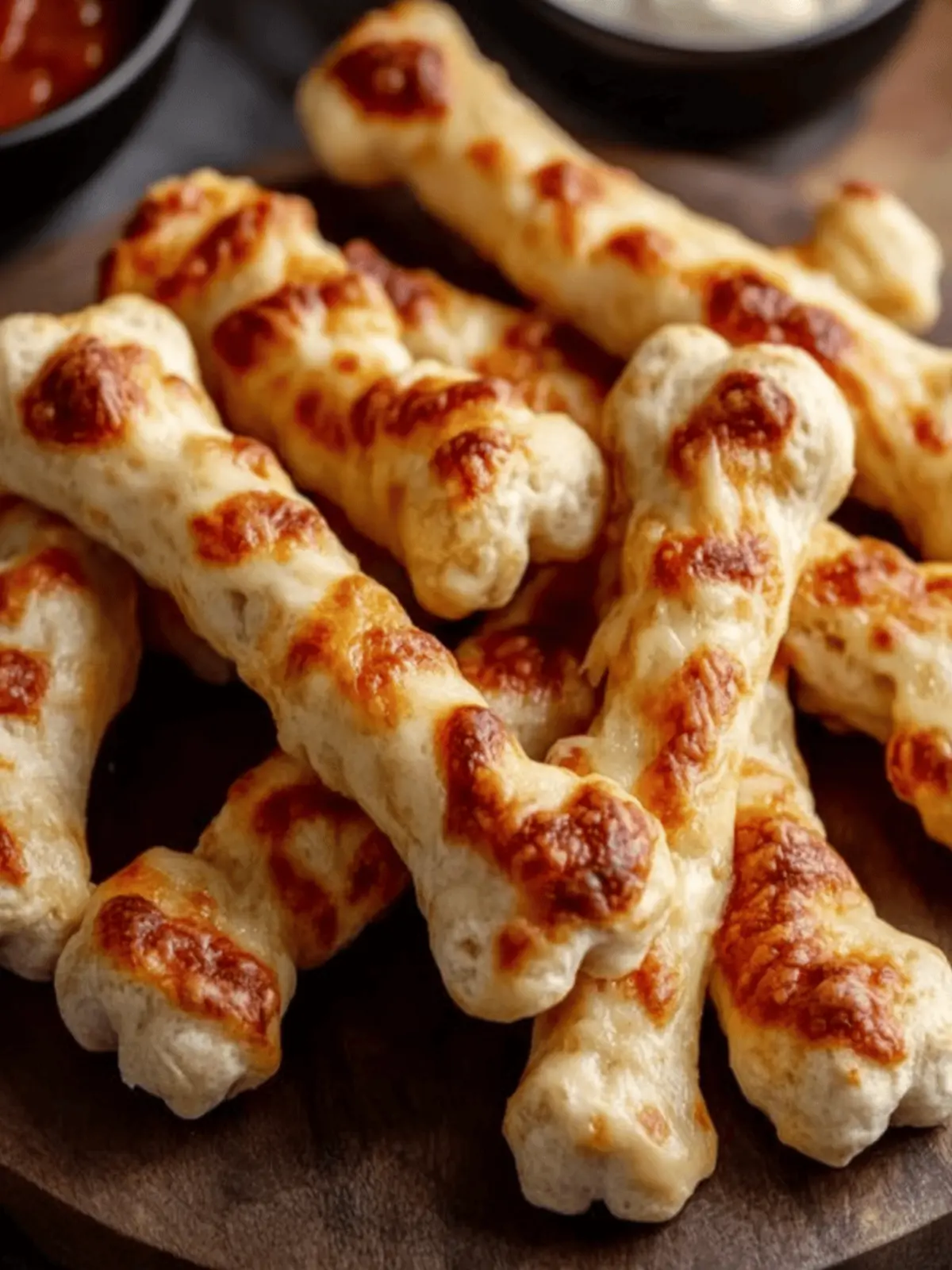 Irresistible Cheesy Halloween Breadstick Bones for Spooky Fun