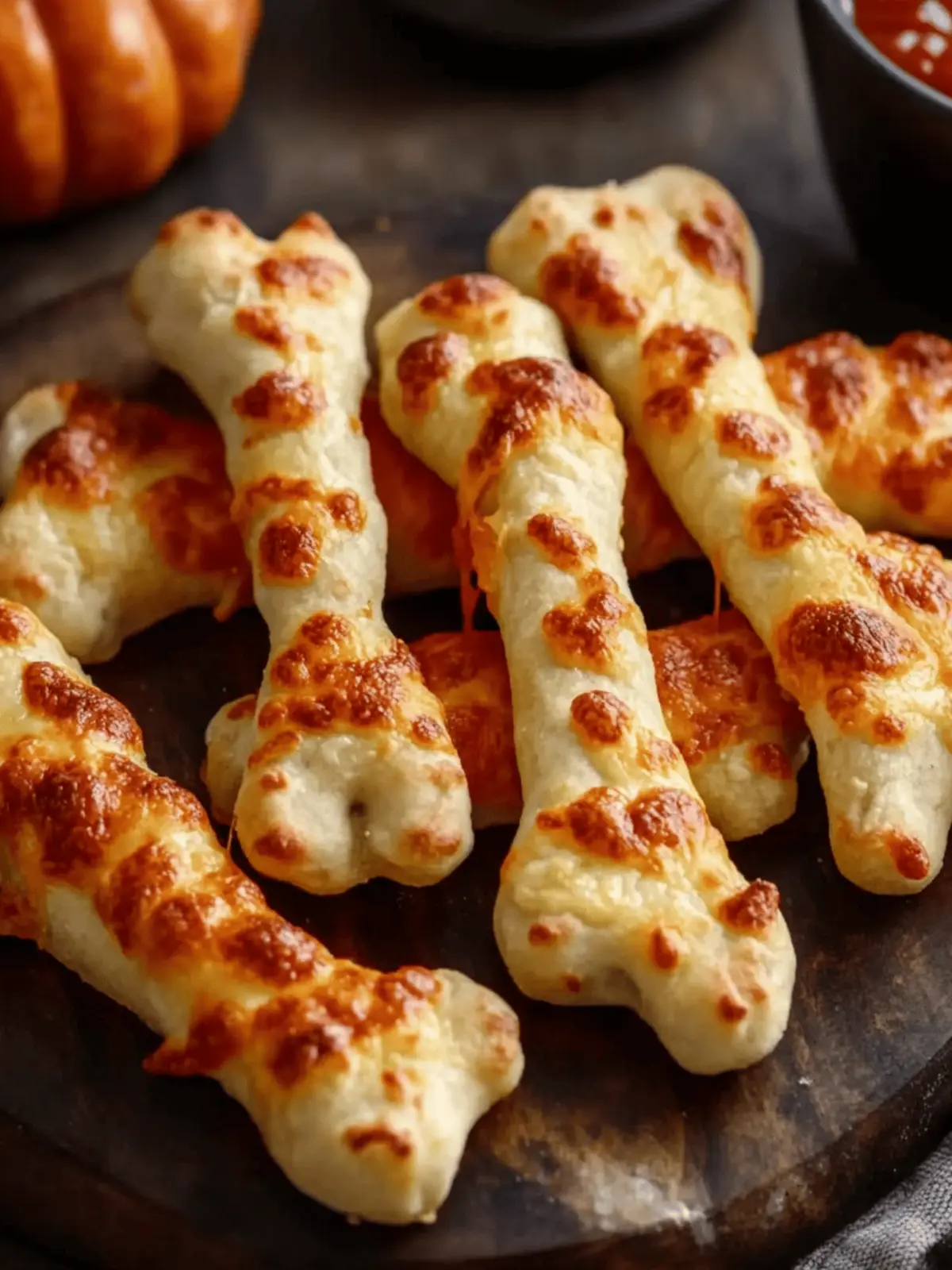 Irresistible Cheesy Halloween Breadstick Bones for Spooky Fun