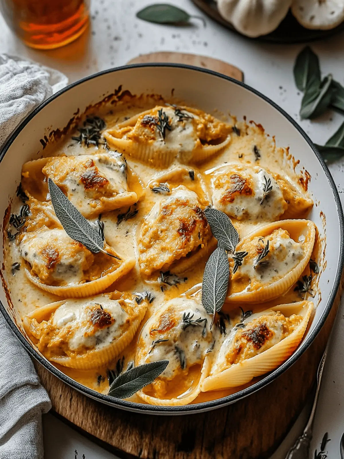 Irresistible Pumpkin and Gouda Stuffed Shells with Sage Alfredo