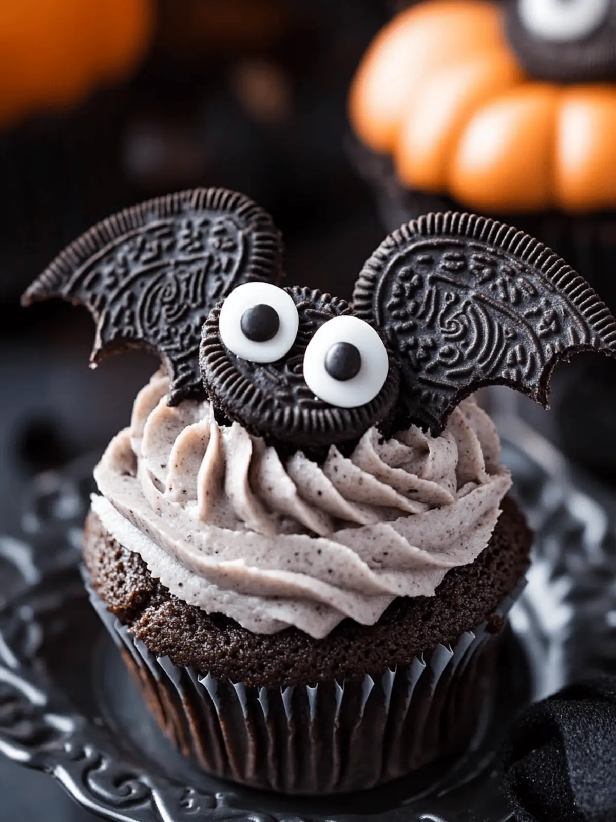 Irresistible Halloween Bats Oreo Cupcakes with Creamy Frosting