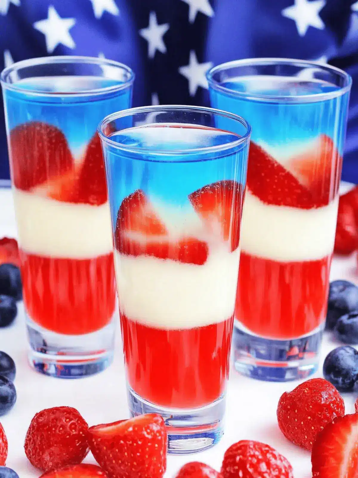 Irresistible Red White and Blue Shots: Perfect Festive Delight