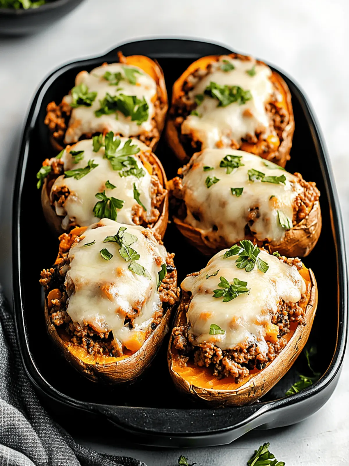 Ultimate High Protein Ground Turkey Stuffed Sweet Potato Recipe