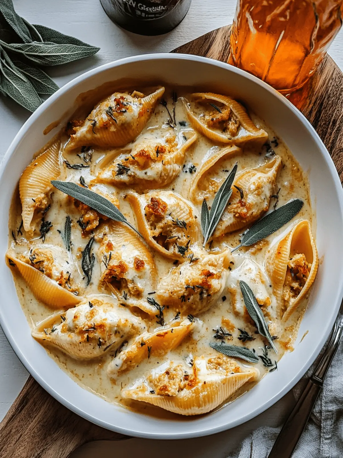 Irresistible Pumpkin and Gouda Stuffed Shells with Sage Alfredo