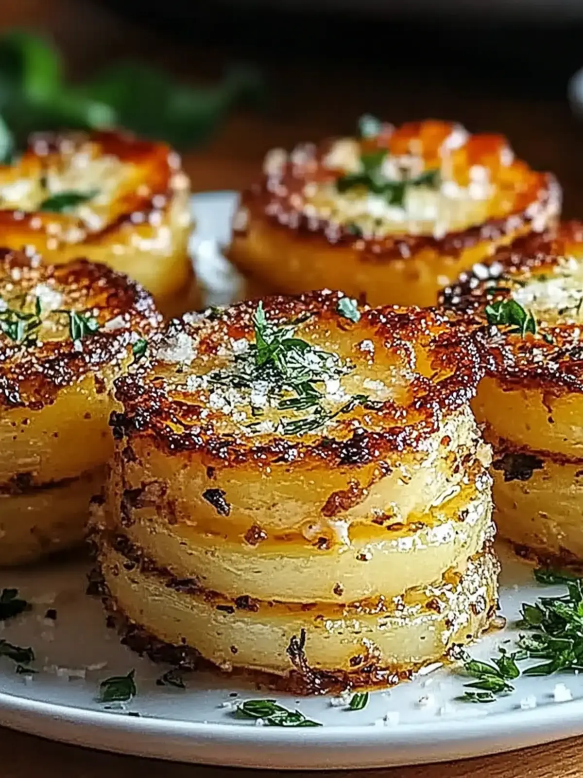 Irresistible Roasted Garlic Parmesan Potato Stacks – Delicious