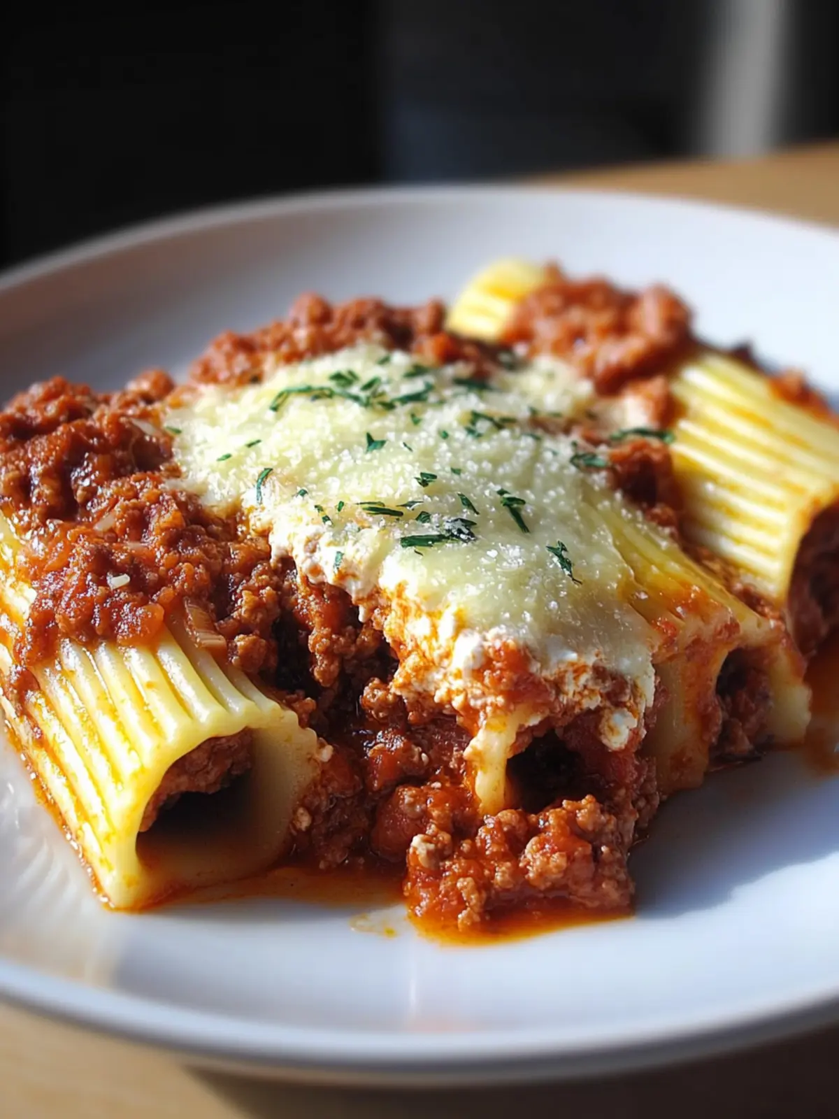 Irresistible Stuffed Manicotti with Hearty Meat Sauce