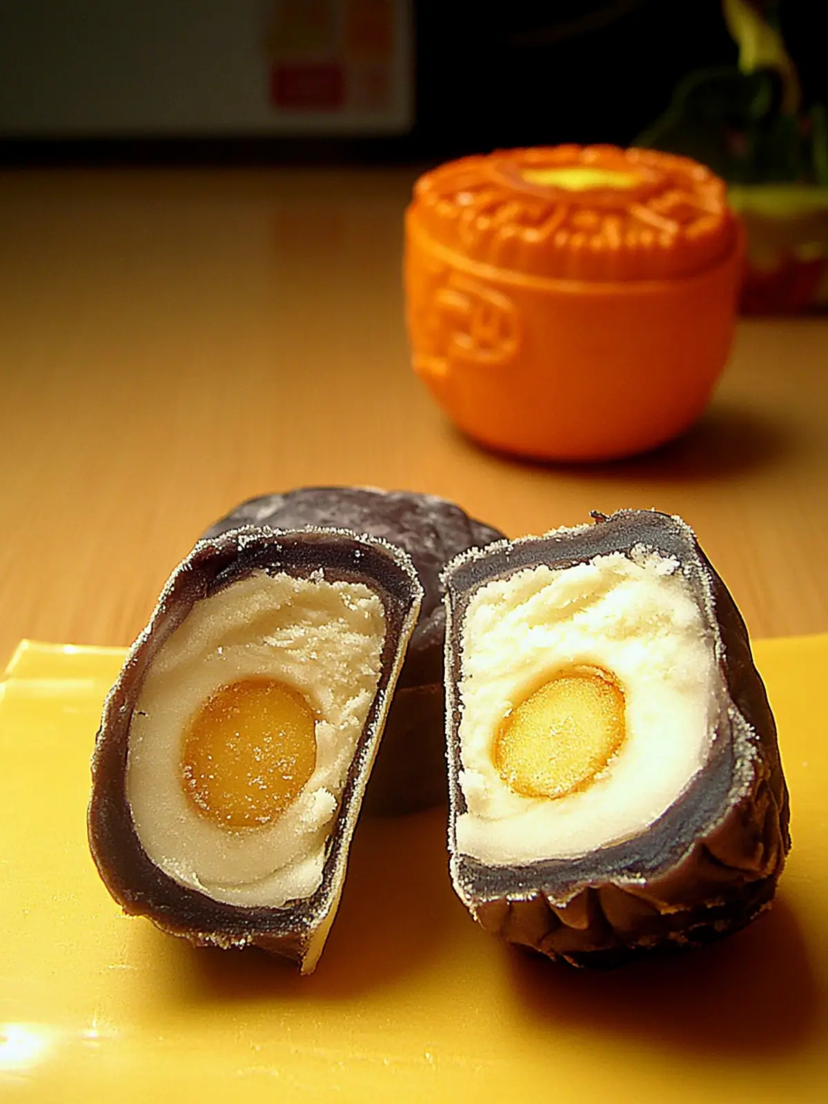 Irresistible Ice Cream Mooncakes with a Chocolate Surprise