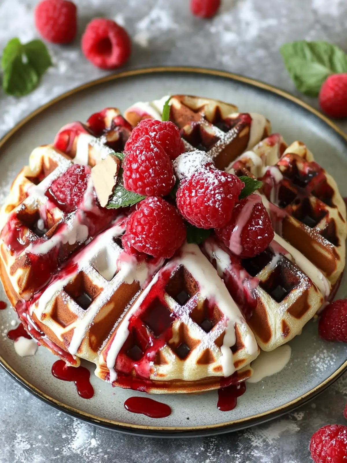 Irresistible Red Velvet Marble Waffles for Your Breakfast Table