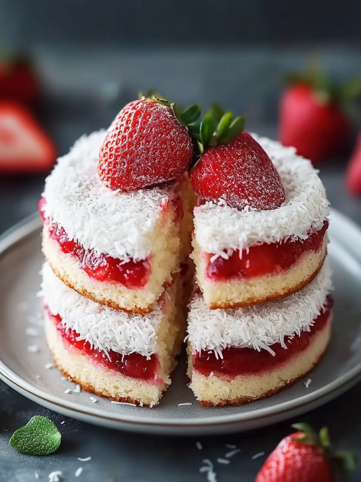 Irresistible Strawberry Coconut Sponge Cakes for Summer