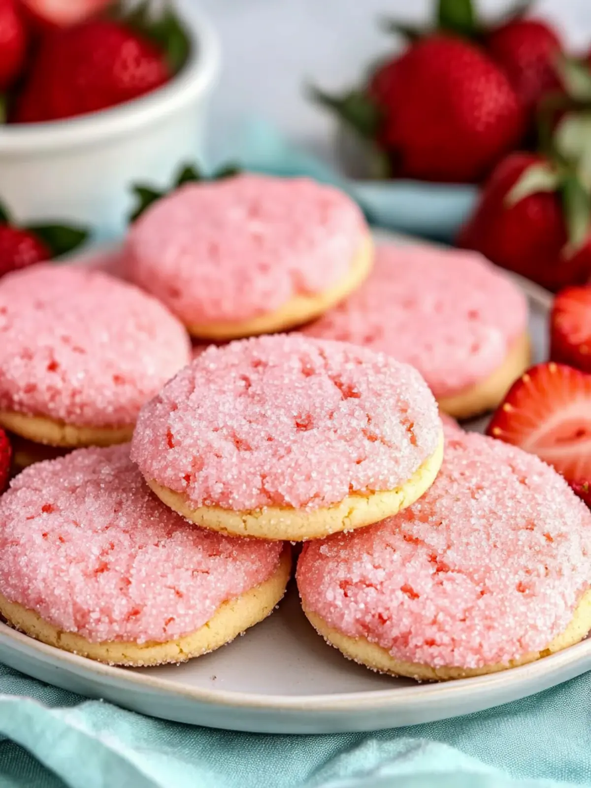 Irresistible Strawberry Champagne Pink Sugar Cookies Recipe