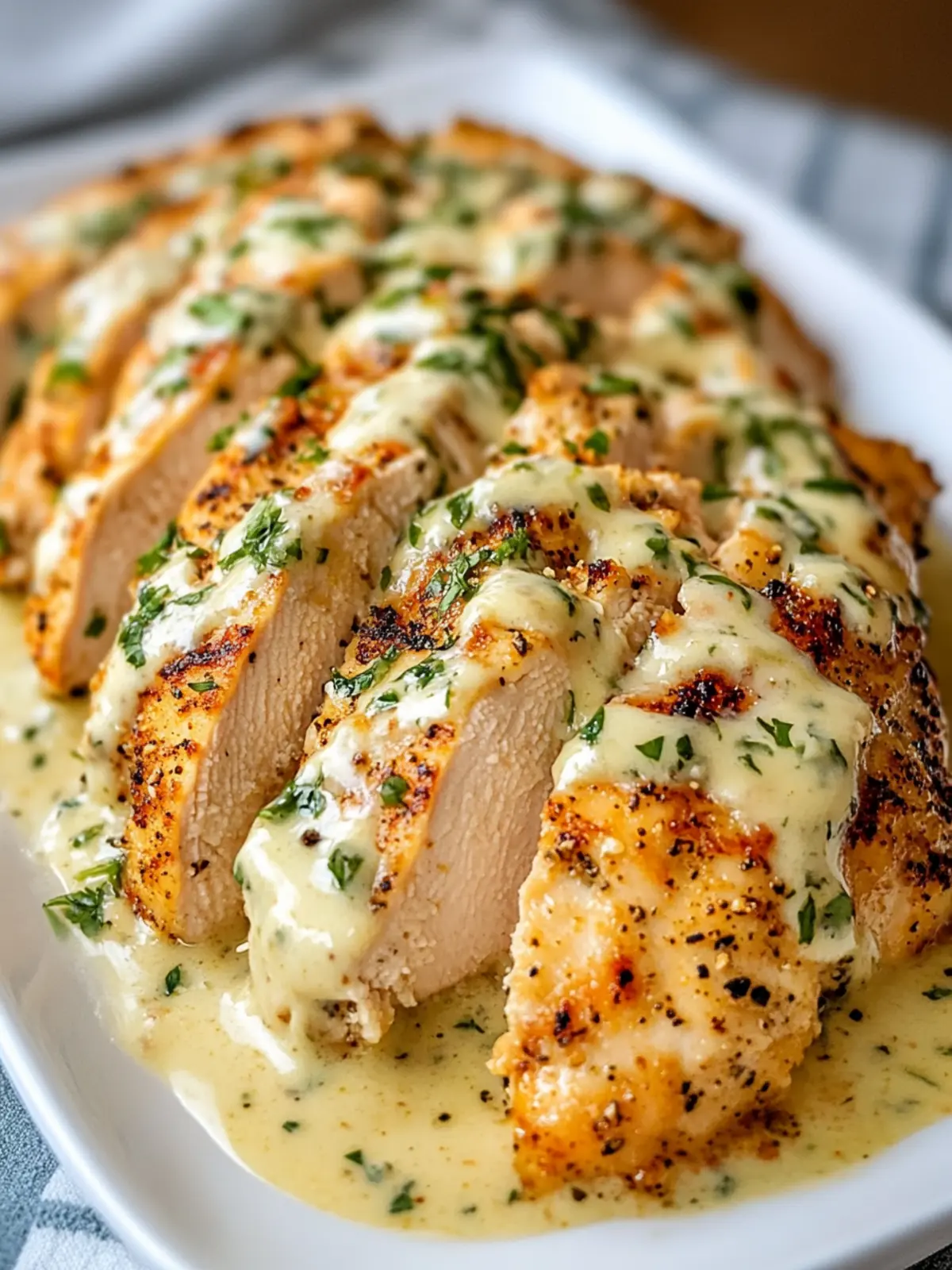 Easy Baked Caesar Chicken with Creamy Parmesan Sauce