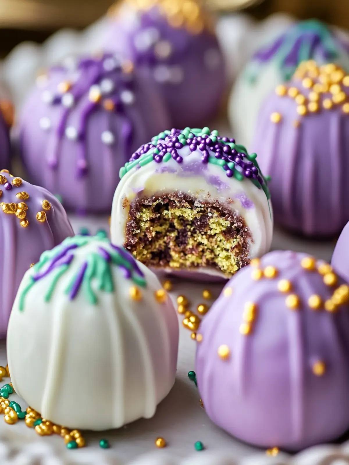 Mardi Gras King Cake Oreo Truffles: Easy No-Bake Delight