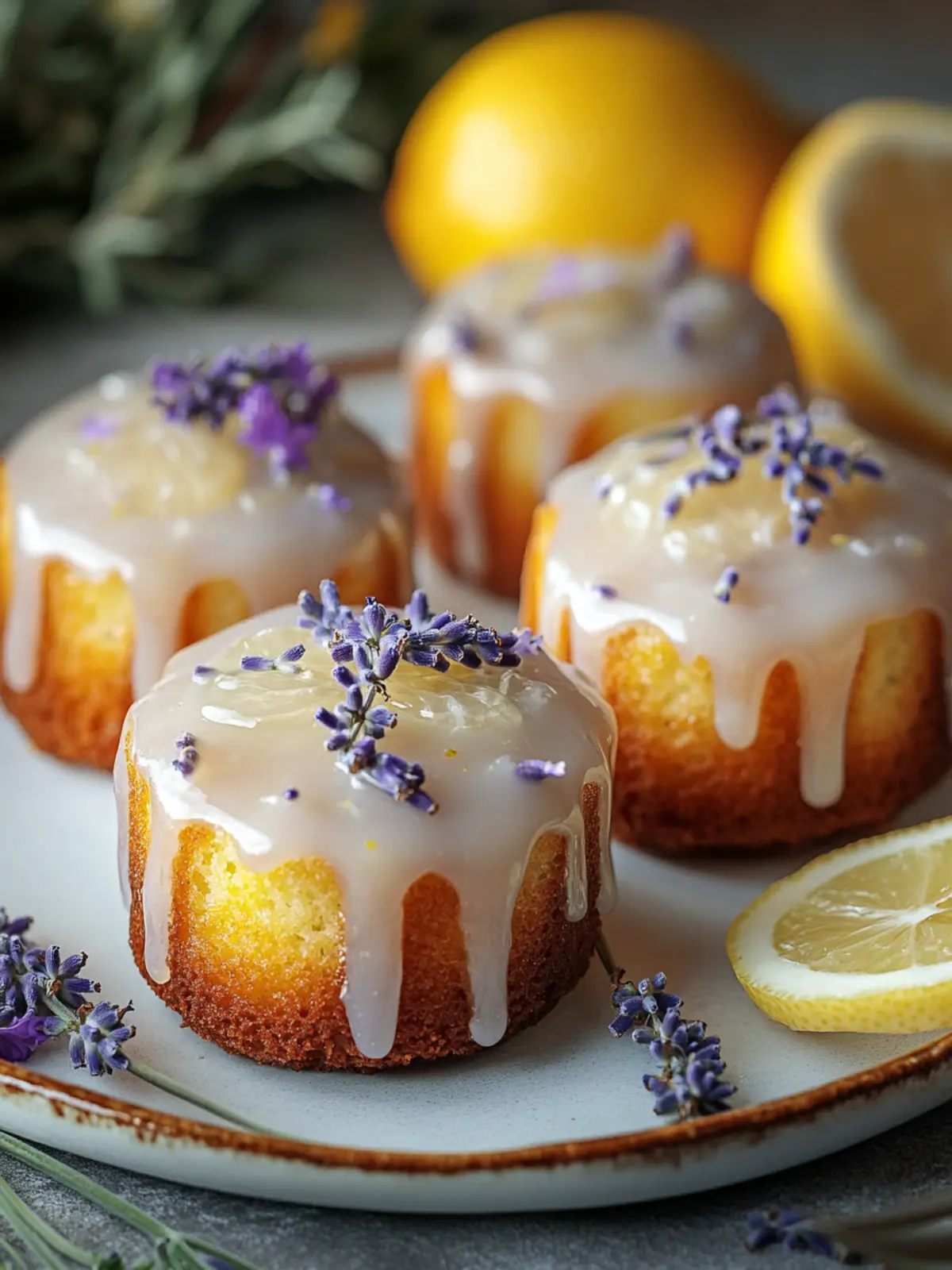 Easy Mini Lemon Cakes with Lavender Glaze for Delightful Moments