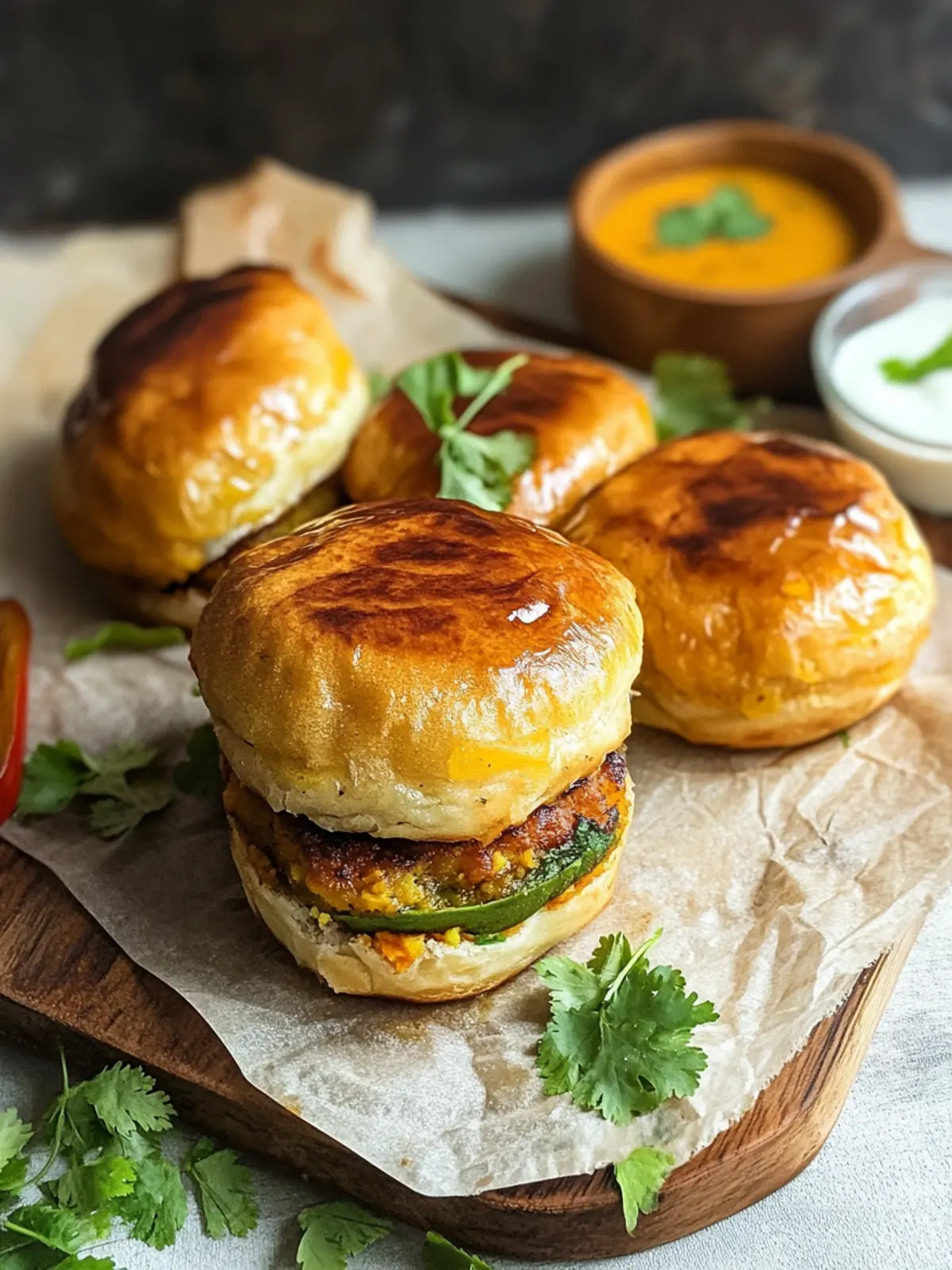 Irresistible Aloo Bun Kabab Sliders with Spicy Chutneys