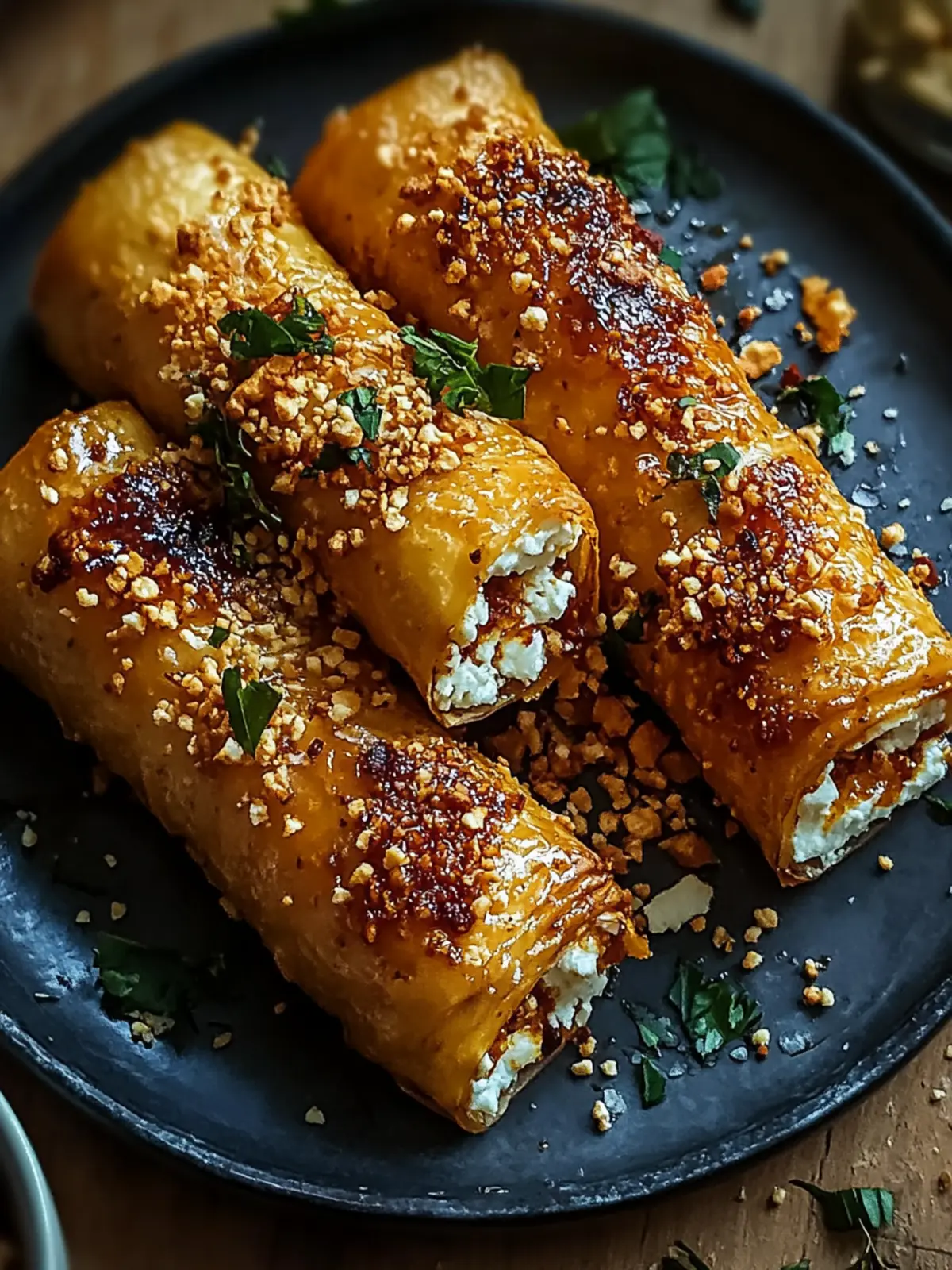 Ultimate Oven Fried Feta Rolls with Chili Honey - Irresistibly Delicious