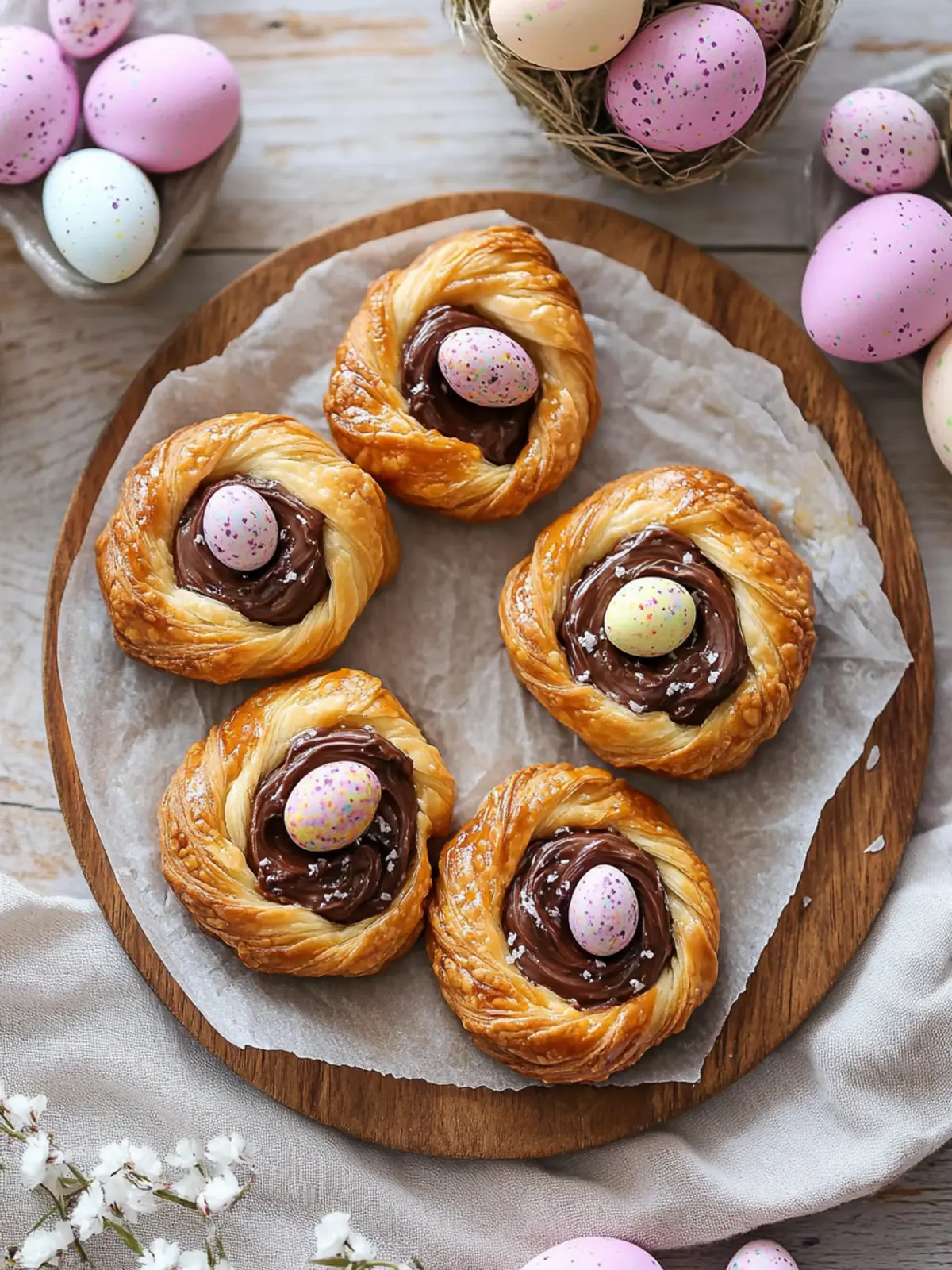 Easy Puff Pastry Easter Nests With Nutella: Cute and Delicious
