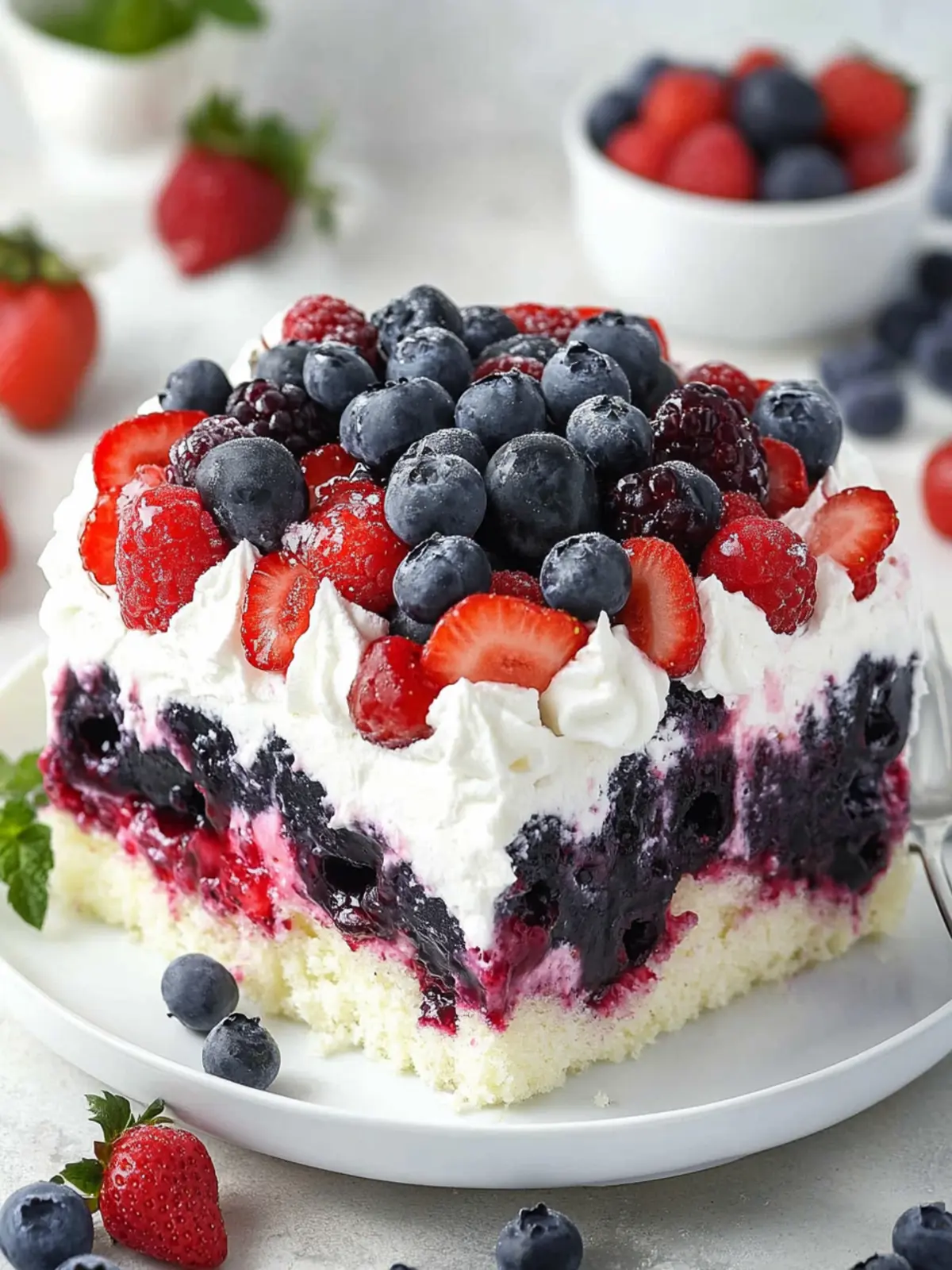 Delicious Summer Berry Poke Cake for Your Next BBQ Bash
