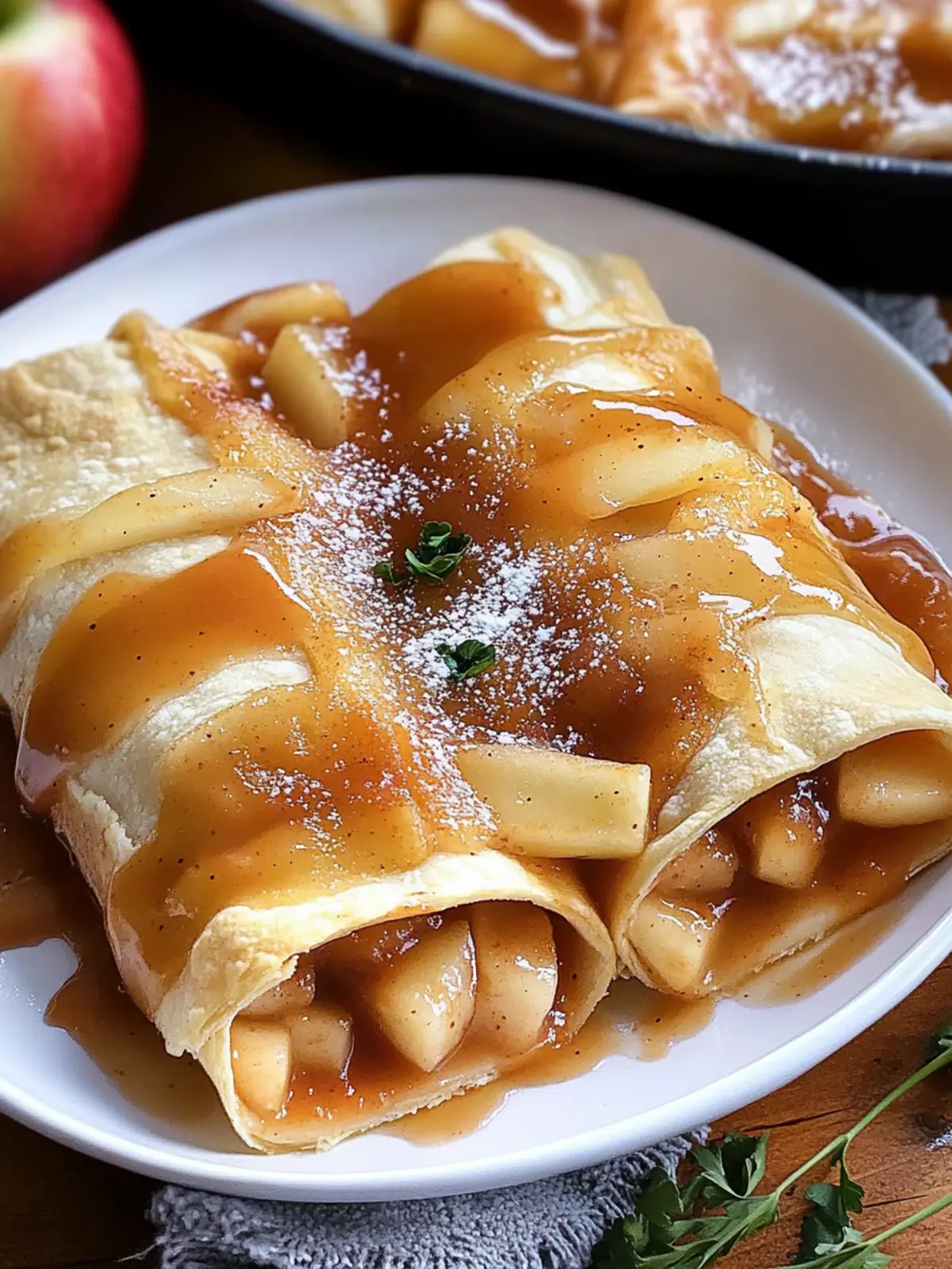 Irresistible Apple Pie Enchiladas with Creamy Caramel Drizzle